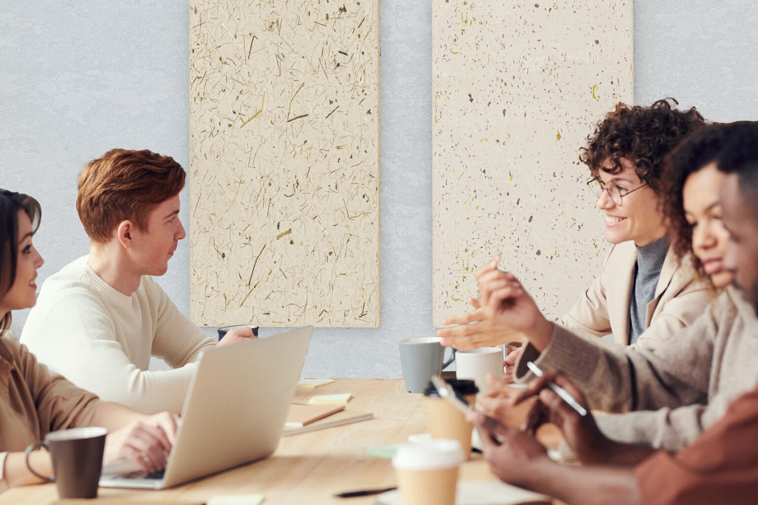 BLÜTENPRACHT light - auf Flachsvlies - Organoid
